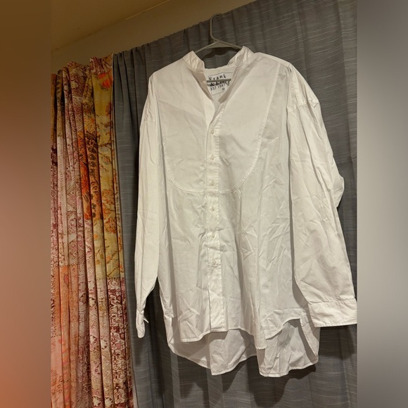 Frank & Eileen | Tops | Frank Eileen White Tuxedo Button Down Shirt Womens Size Xl | Poshmark